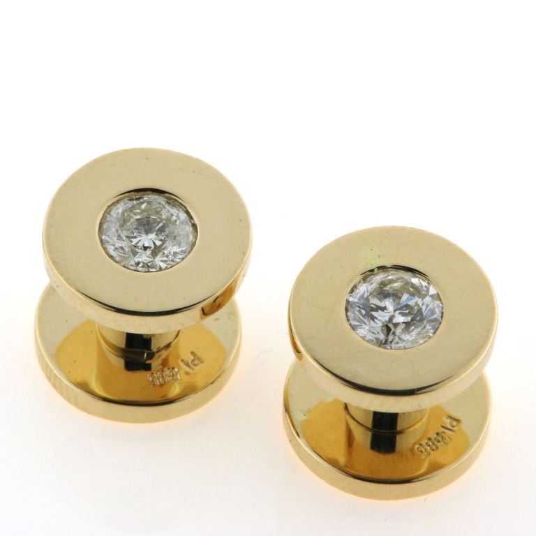 1 par ørestikkere, brillanter a 0,75 w/vs. gevind (piercing)14 kt.