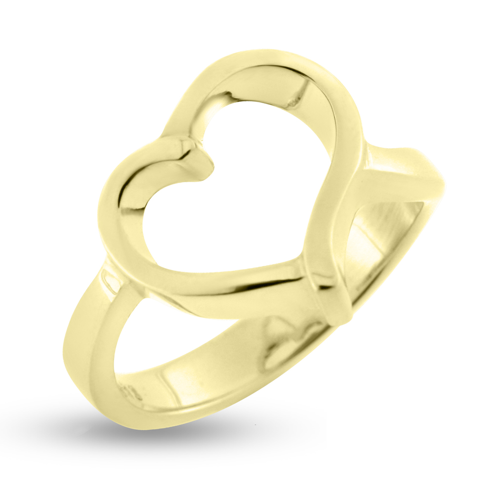 Ring hjerte, åbent hjerte, 14 kt.