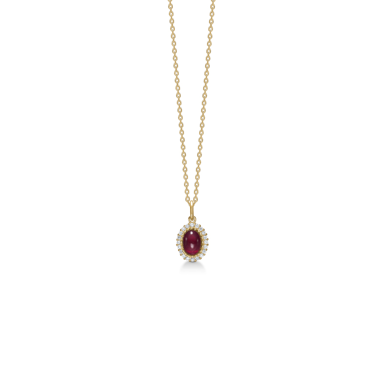 Mads Z halskæde 14 kt "Royal Ruby" m rubin og ialt 0,12ct w/si
