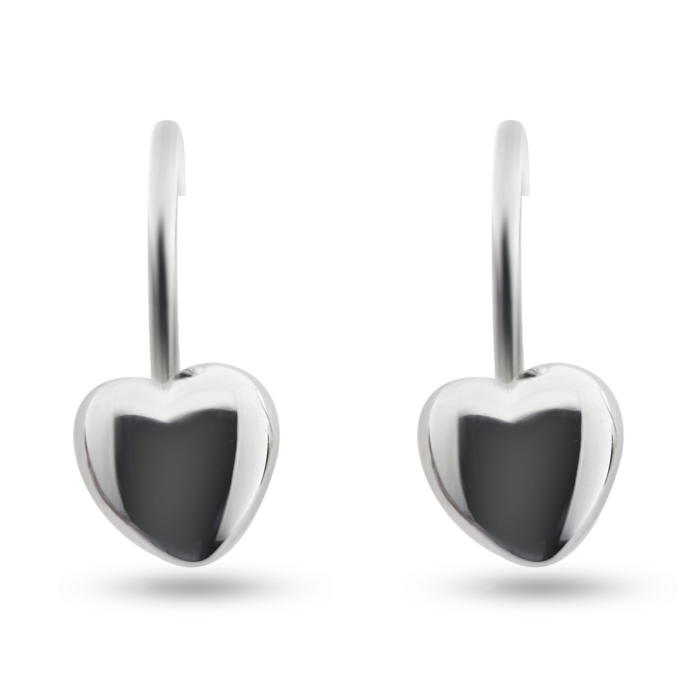 By Pind ørebøjle sølv med hjerte