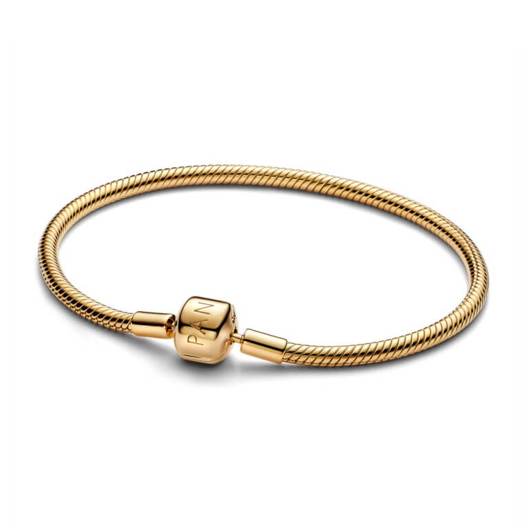 Pandora Slangekædearmbånd med Tøndelås forgyldt metalblanding (23 cm ...