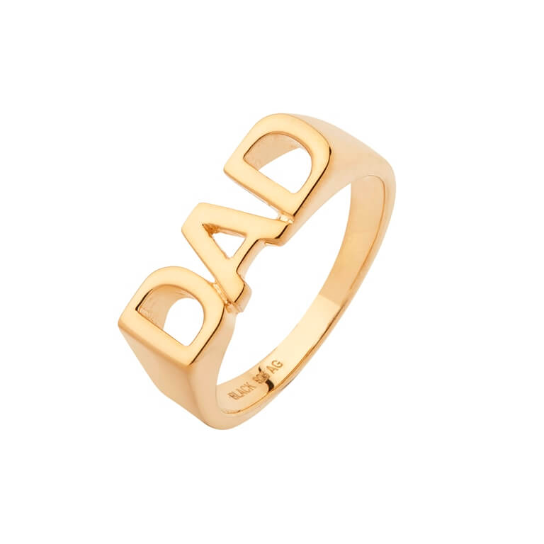 Maria Black 'DAD' ring forgyldt sølv (str. 60) | Pind J. Design