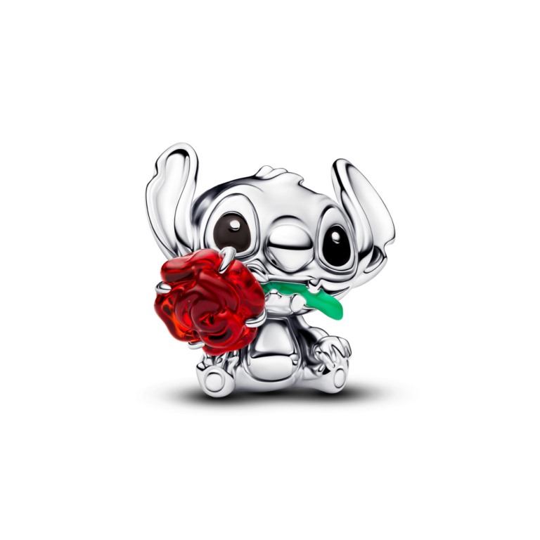 Pandora Disney Stitch Rose Muranoglas charm sølv